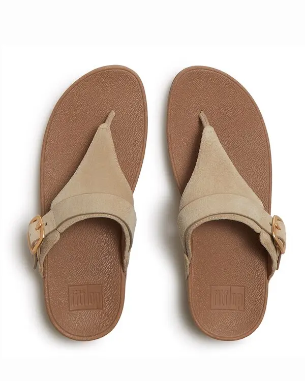 Fitflop Lulu Buckle Wedge Sandals - Cappuccino