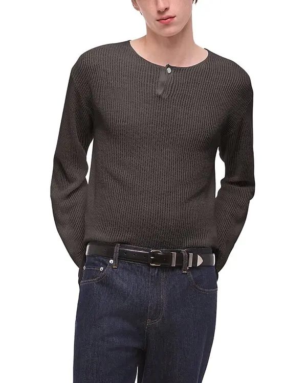 Helmut Lang Textured Henley - Black