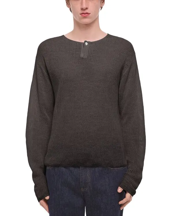 Helmut Lang Textured Henley - Black
