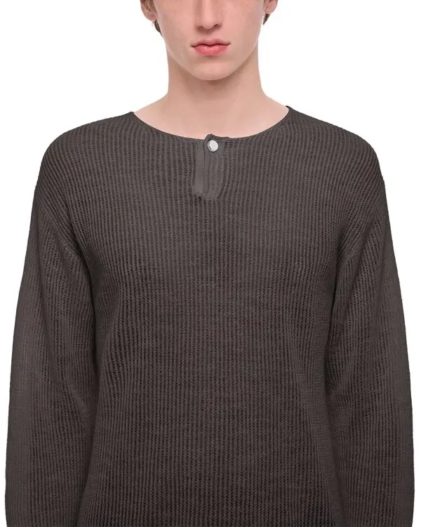 Helmut Lang Textured Henley - Black