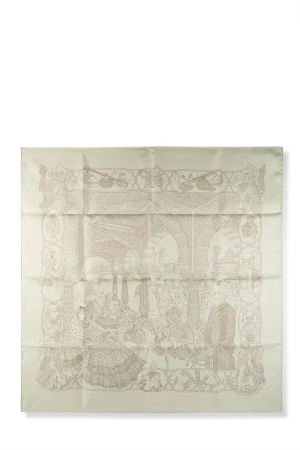 Hermès Multicolor 'splendeur Des Maharajas' Silk Scarf 90 - Green