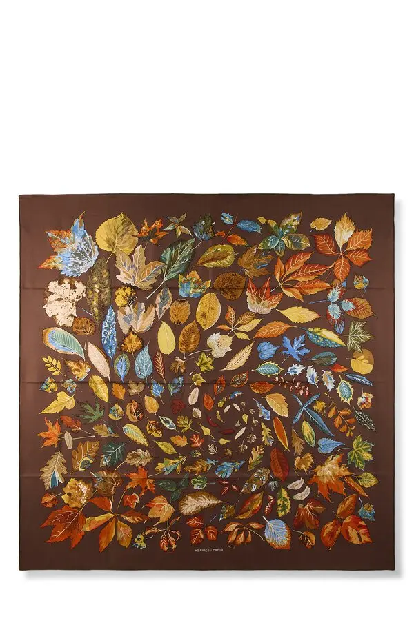 Hermès Multicolor 'tourbillon' Silk Scarf 90 - Brown