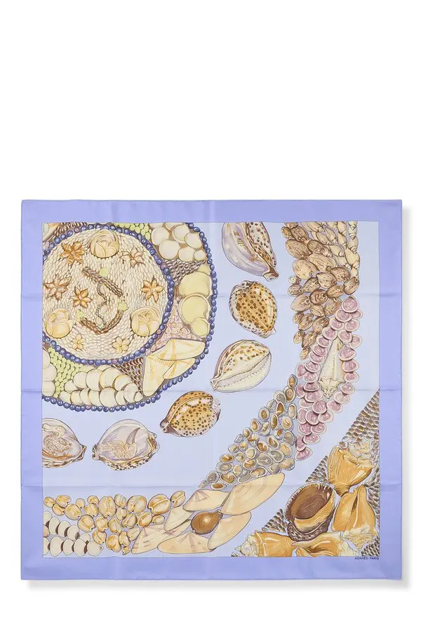 Hermès Multicolor 'rocaille Ii' Silk Scarf 90 - Purple