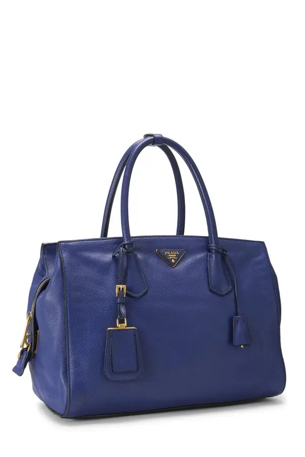 Prada Vitello Daino Convertible Handbag - Blue