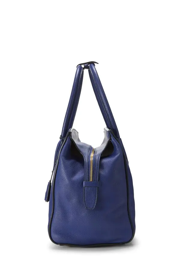 Prada Vitello Daino Convertible Handbag - Blue