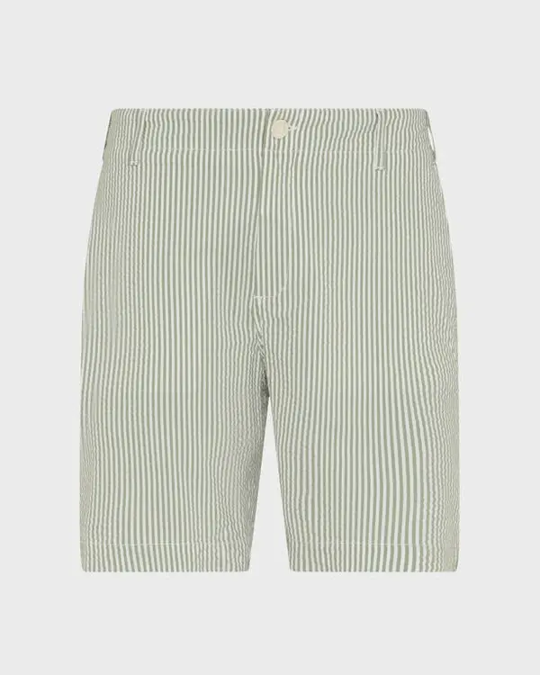 Vilebrequin Seersucker Striped Bermuda Shorts - Green