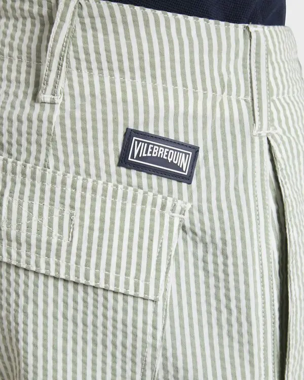 Vilebrequin Seersucker Striped Bermuda Shorts