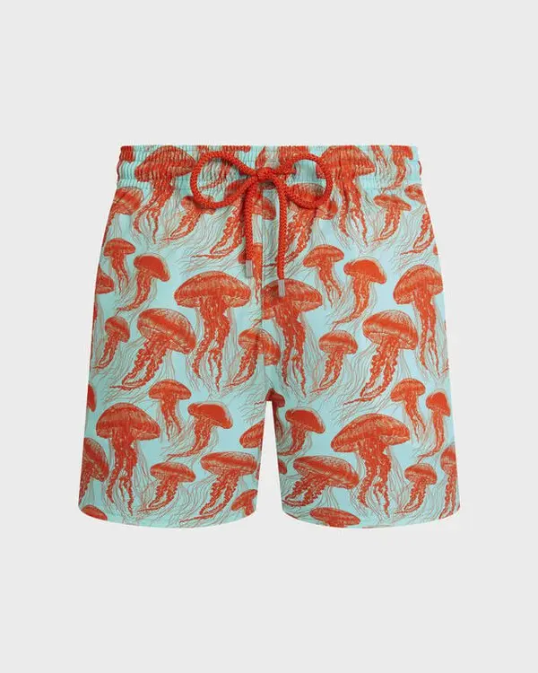 Vilebrequin Stretch Short Swim Trunks With Jellyfish Print - Green