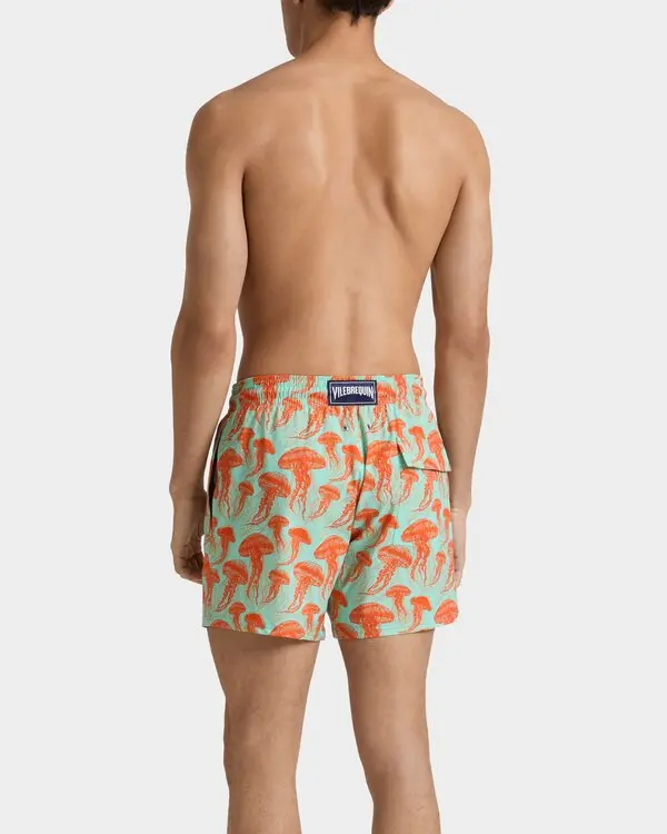 Vilebrequin Stretch Short Swim Trunks With Jellyfish Print - Green