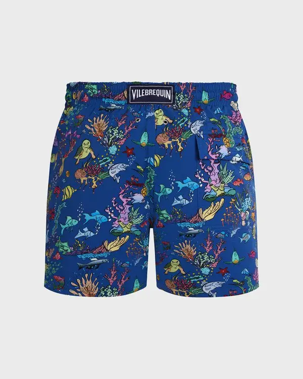 Vilebrequin Stretch Short Swim Trunks Aquarium - Blue