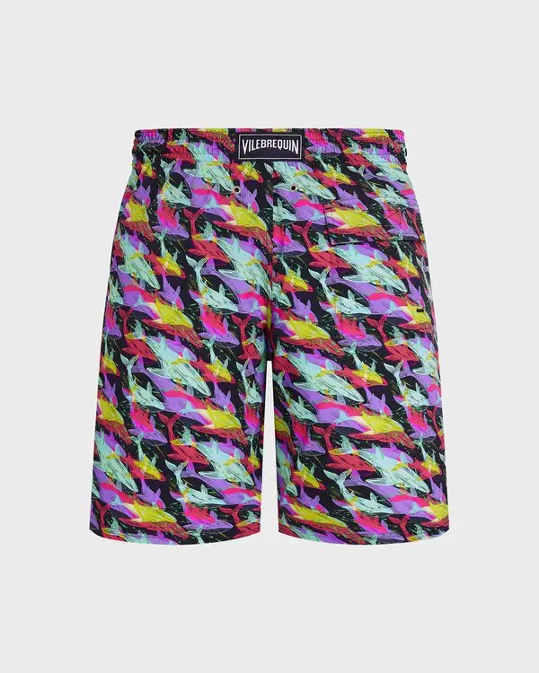 Vilebrequin Long Stretch Swim Trunks Whales Offset Swimwear Okorise