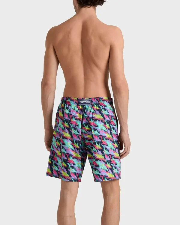 Vilebrequin Long Stretch Swim Trunks Whales Offset Swimwear Okorise