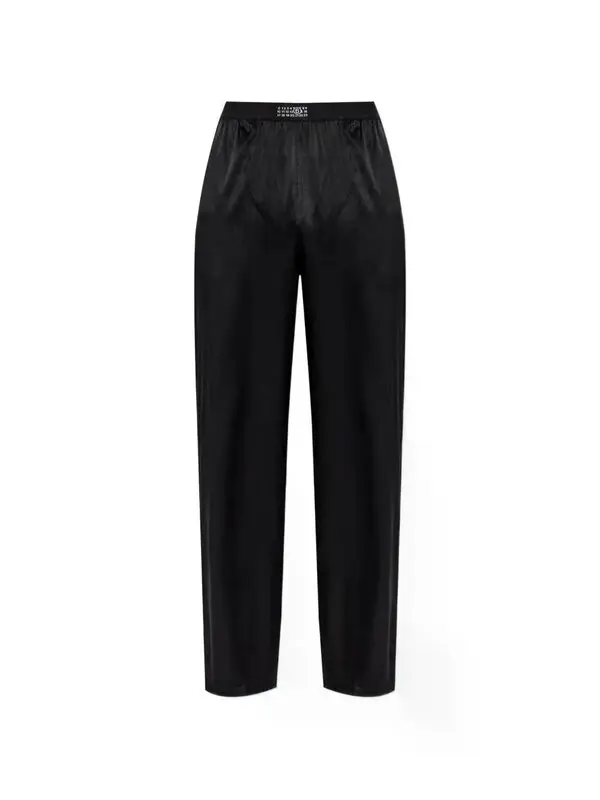 MAISON MARGIELA Logo-waistband Pajama Trousers - Black