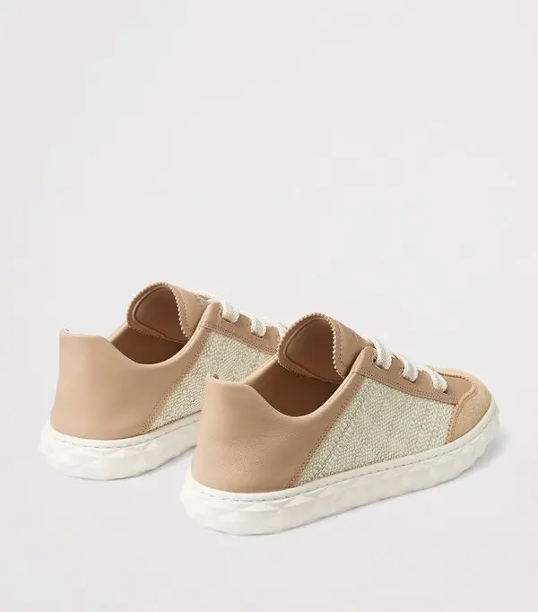 JIMMY CHOO Diamond Light Flex F Leather Woven Sneakers - Nude