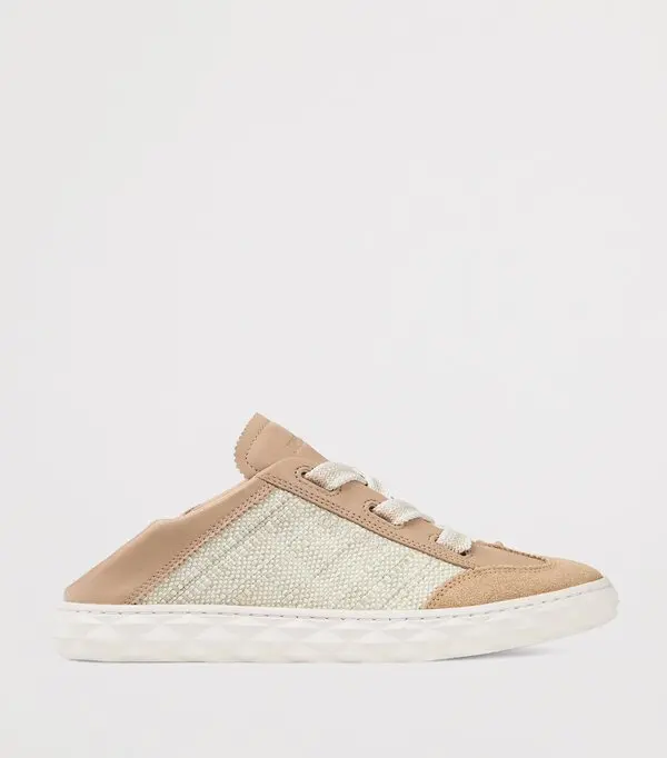 JIMMY CHOO Diamond Light Flex F Leather Woven Sneakers - Nude