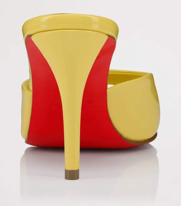 CHRISTIAN LOUBOUTIN Miss Z Patent Leather Mules - Yellow