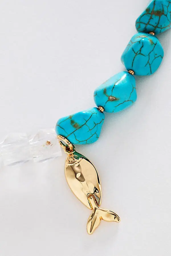 Anthropologie Beaded Icon Necklace