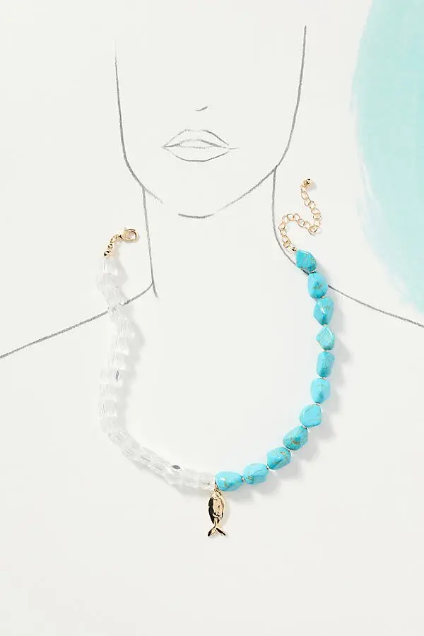 Anthropologie Beaded Icon Necklace