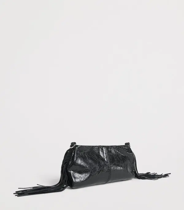 Maje Leather Miss M Clutch Bag - Black