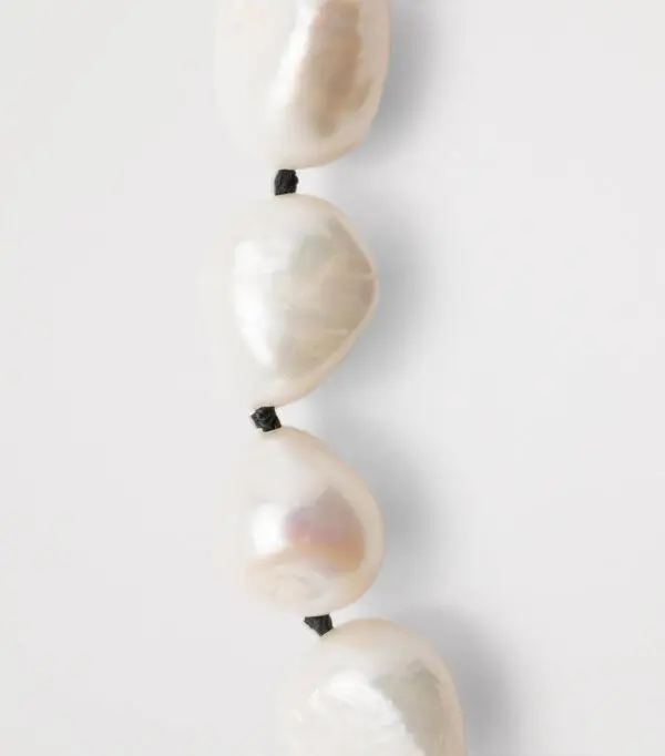 Prada Pearl Safety Pin Necklace