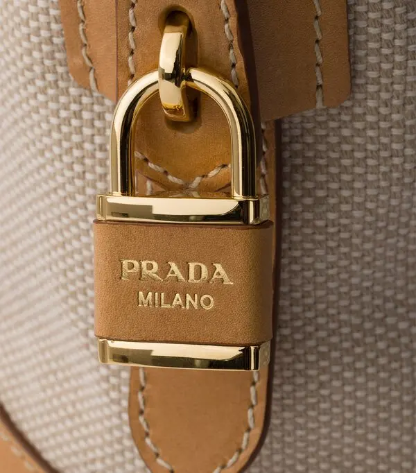 Prada Canvas And Leather Tote Bag