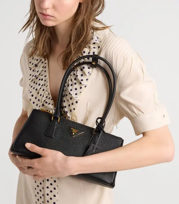 Prada Medium Leather Galleria Top-handle Bag - Black