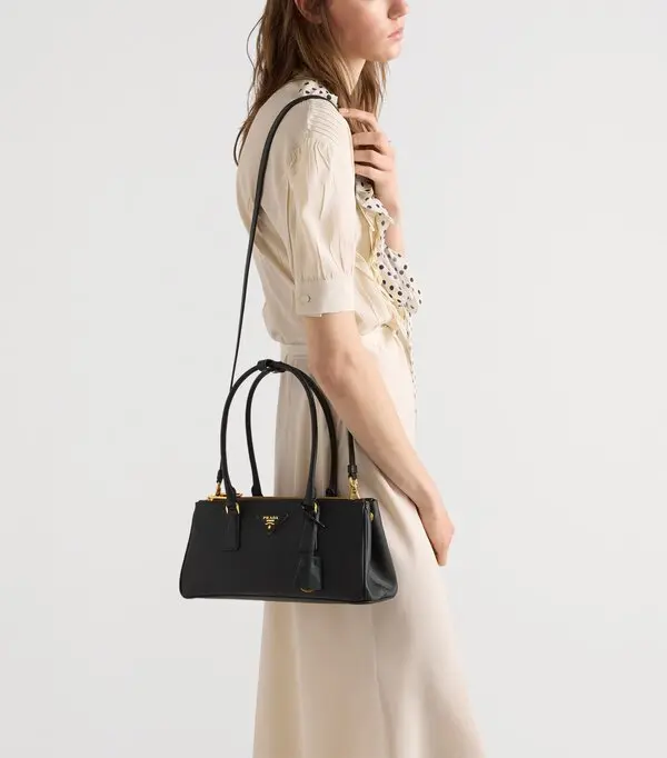 Prada Medium Leather Galleria Top-handle Bag - Black