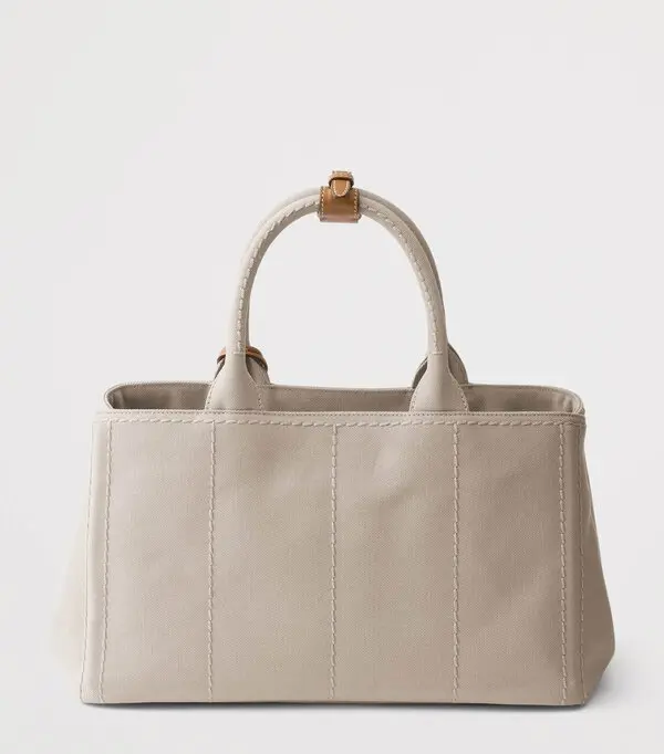 Prada Large Jardinière Canvas Tote Bag