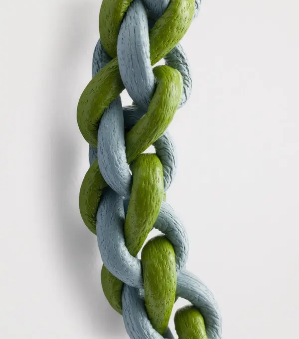 Prada Braided Leather Safety Pin Bracelet
