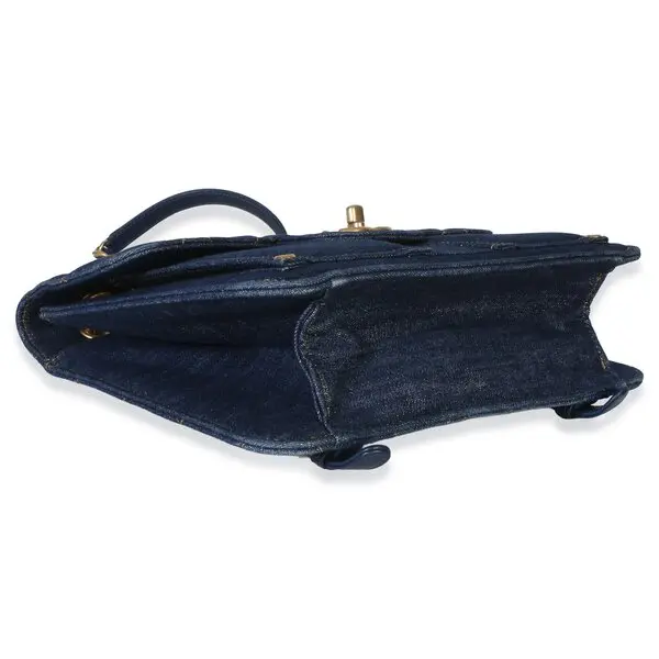 Chanel Quilted Denim Backpack With Gold-tone Hardware