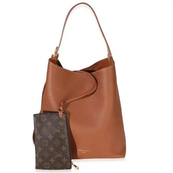 LOUIS VUITTON Cognac Grained Calfskin Hobo Mm - Brown