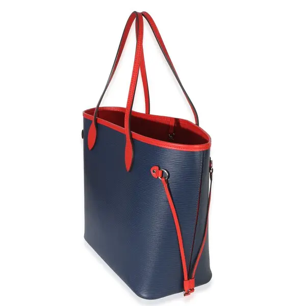 LOUIS VUITTON Epi Leather Neverfull Mm Tote Bag With Pochette - Blue