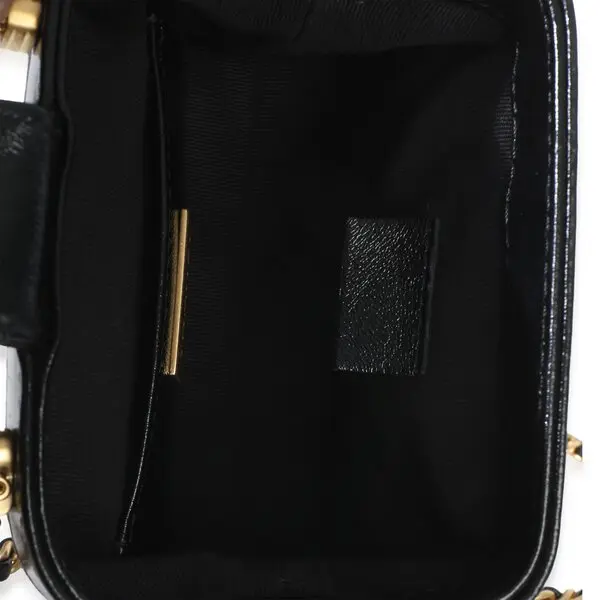 Chanel Quilted Shiny Lambskin Nano Cocodsetfillcolor Clutch With Chain