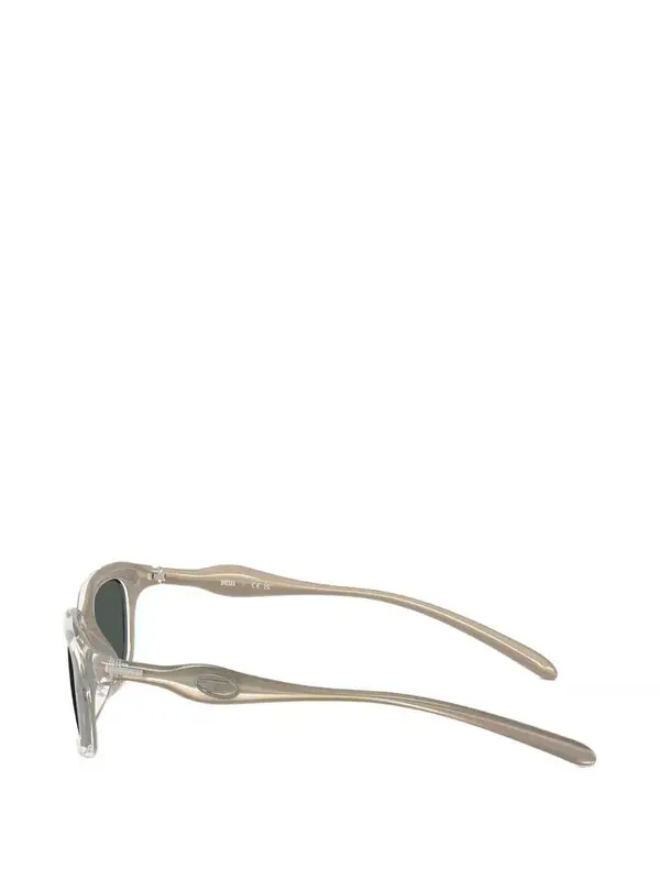 DIESEL® Rectangle Frame Sunglasses With Logo Plaque