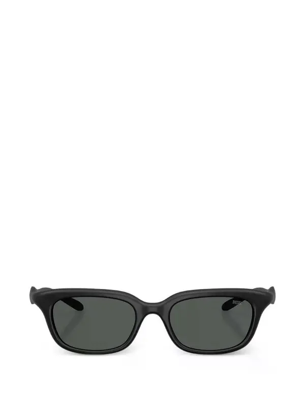 DIESEL® Rectangle Frame Sunglasses With Logo Plaque