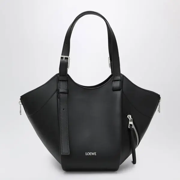Loewe Calfskin Leather Hammock Flip Bag - Black