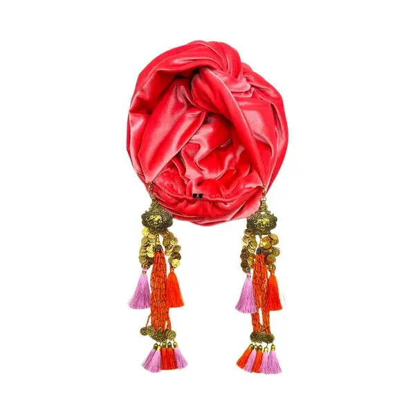 JULIA CLANCEY Dream Turban With Removable Tassel Earrings - Gold