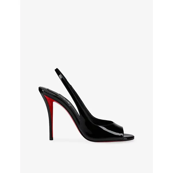 CHRISTIAN LOUBOUTIN Sofia Z 100 Patent-leather Slingback Heels - Black/lin Black