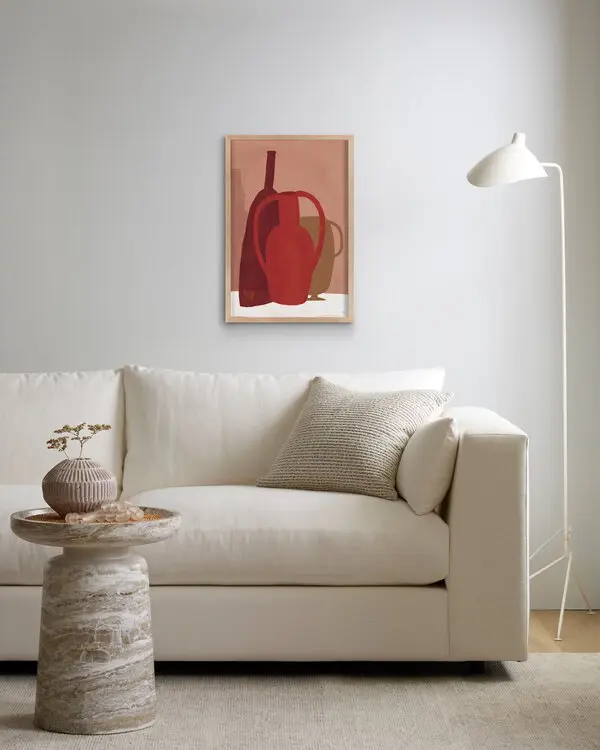 Quince Vasi Di Terracotta Marco Marella, Wood Frame - Maple