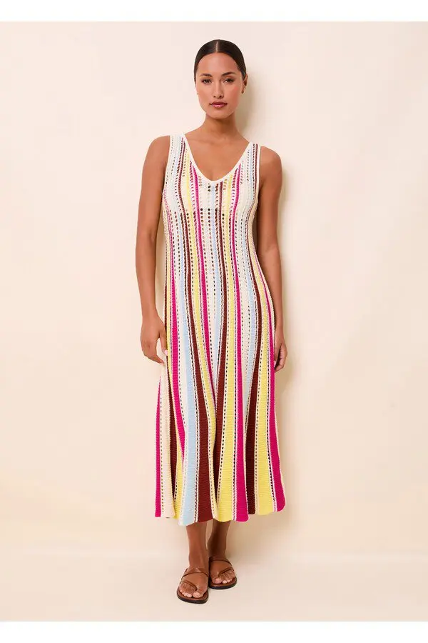 Solid & Striped Velmira Knit Dress In Symi - Stripe