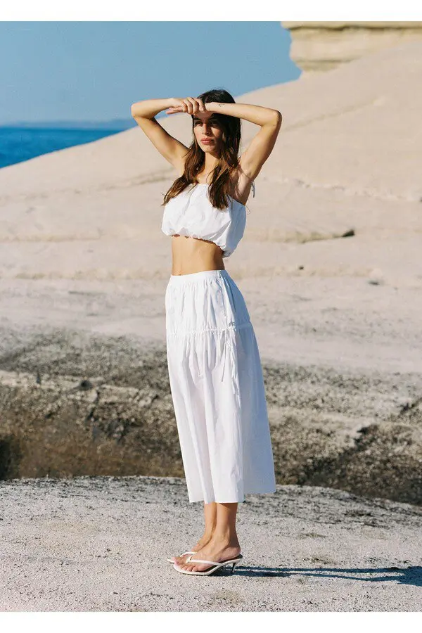 Solid & Striped Ivy Skirt Poplin Optic - White