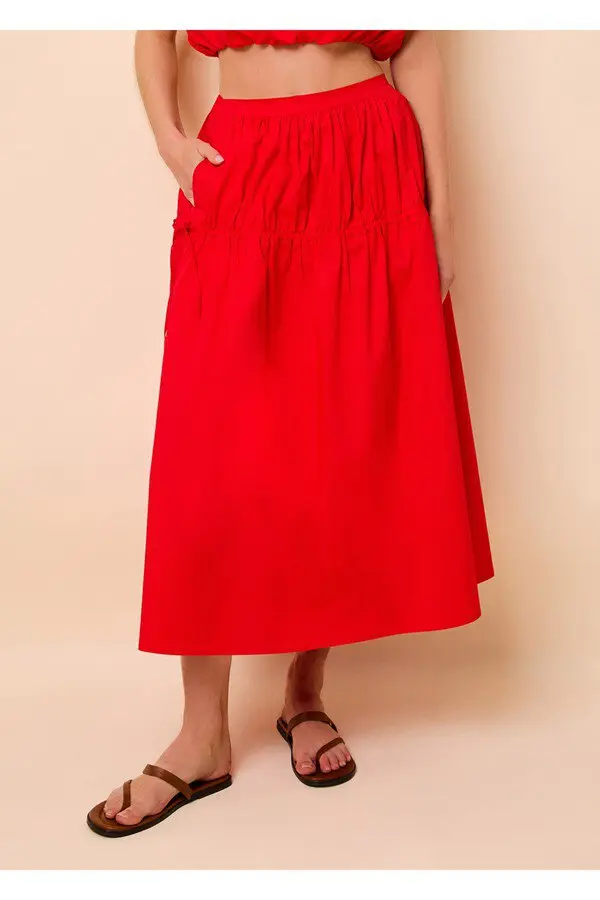 Solid & Striped Ivy Skirt Poplin Lipstick - Red
