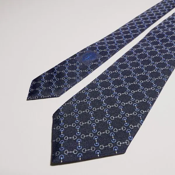 Gucci Horsebit Silk Jacquard Neck Tie