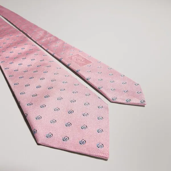 Gucci Double G Silk Jacquard Neck Tie