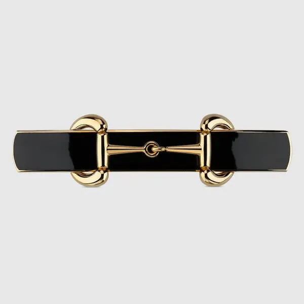 Gucci Horsebit Enamel Hair Clip - Gold-toned Metal