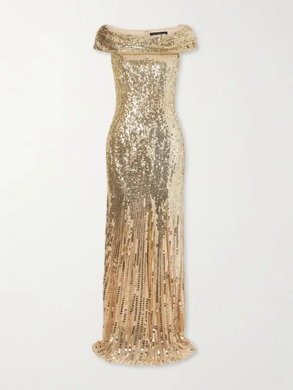 Jenny Packham Trixie Embellished Gown - Gold
