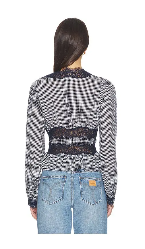 Cami Nyc Veredi Blouse In Navy With Lace Trim