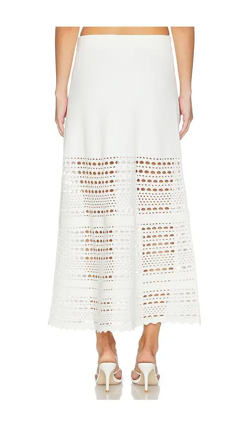 Simkhai Westly Open Stitch Knit Maxi Skirt - Ivory
