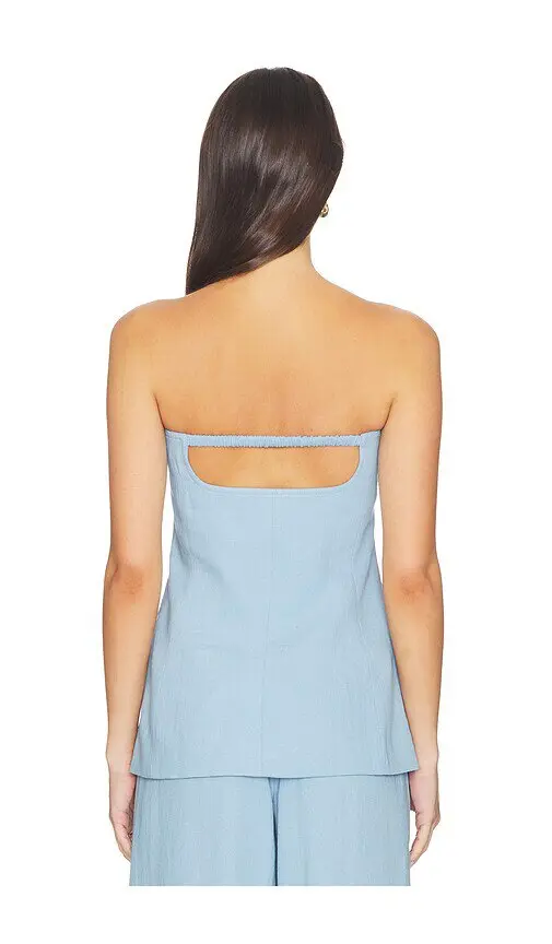 Nanushka Off-the-shoulder Button-down Top - Light Blue