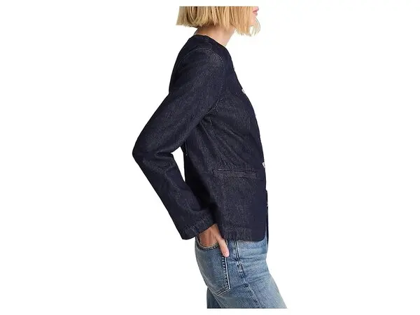 Madewell Collarless Jacket In Rinse Wash